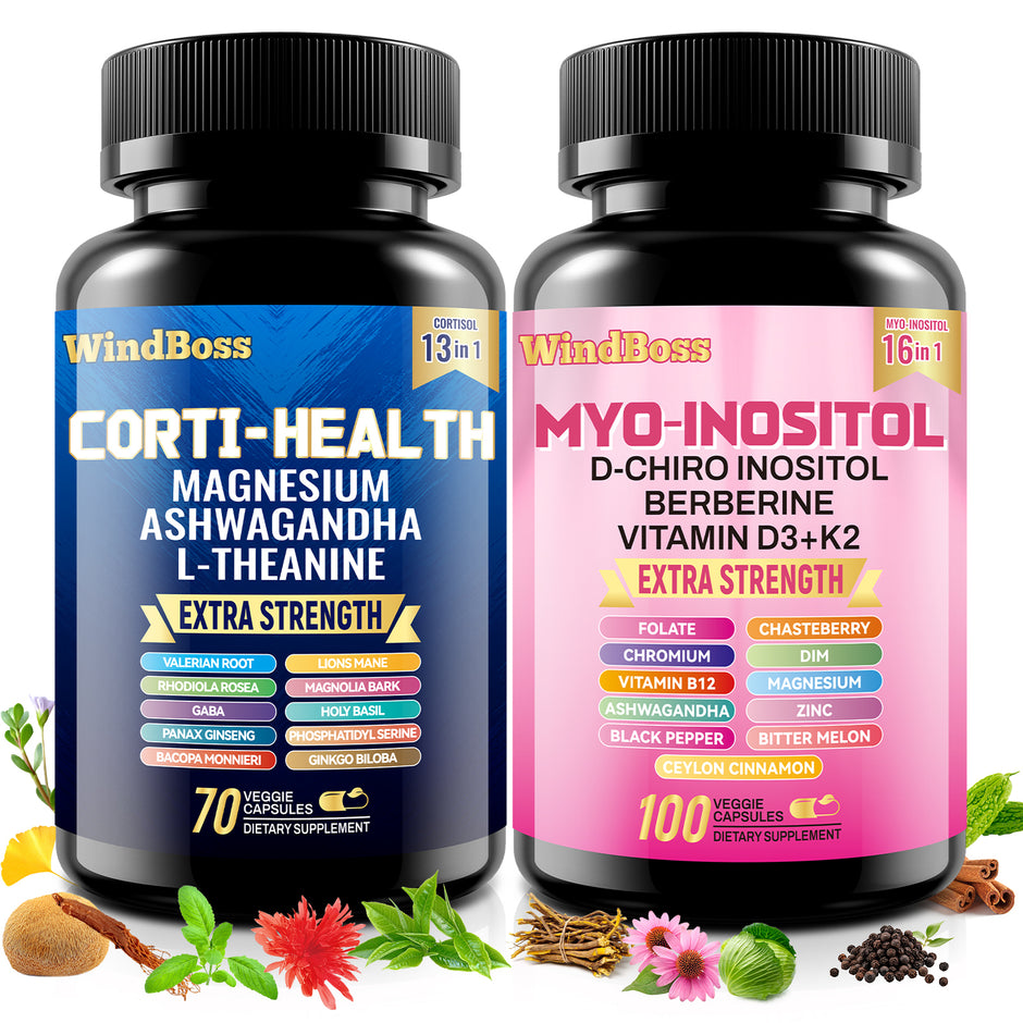 WindBoss.Cortisol-Support & Myo-Inositol Multivitamin Combo | Extra St