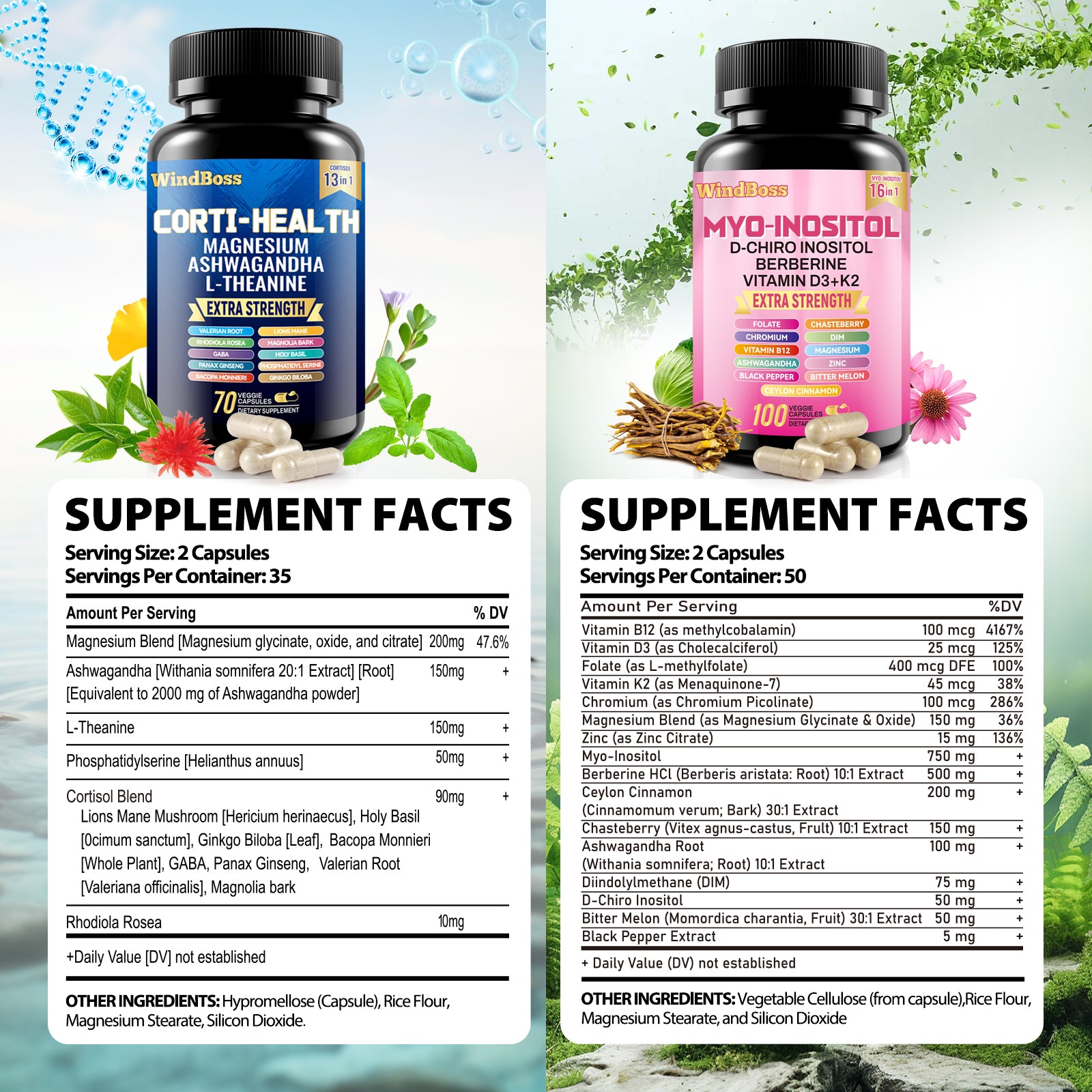 WindBoss.Cortisol-Support & Myo-Inositol Multivitamin Combo | Extra St