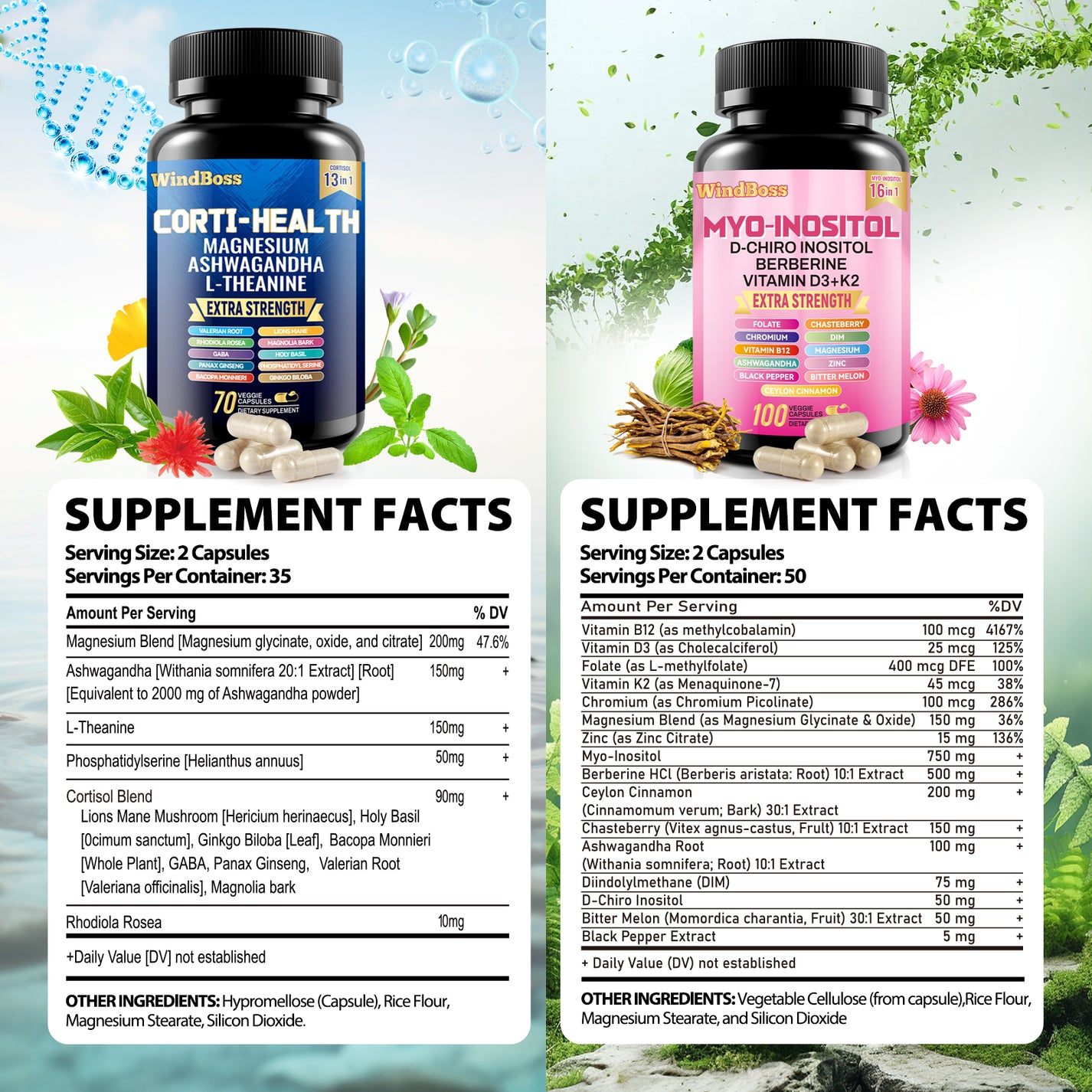 WindBoss.Cortisol-Support & Myo-Inositol Multivitamin Combo | Extra St